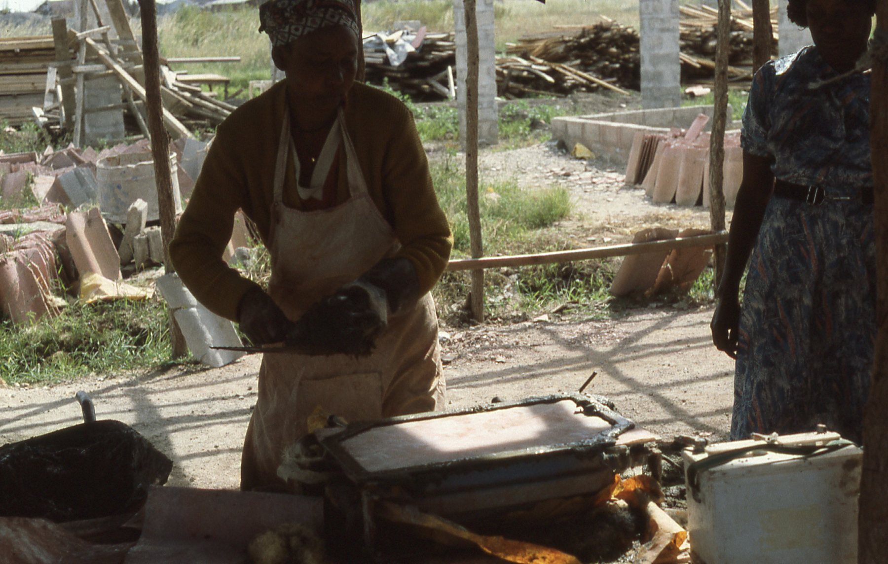 Spreading Cement For Roof Tiles Dw Digital Archive